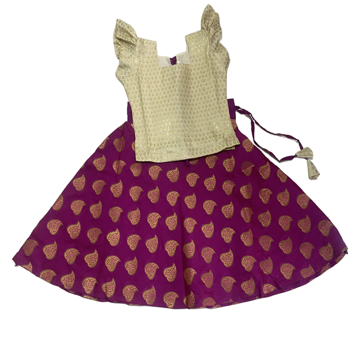Buy Fancy Langa Magenta and Cream – Pattupavadai.com